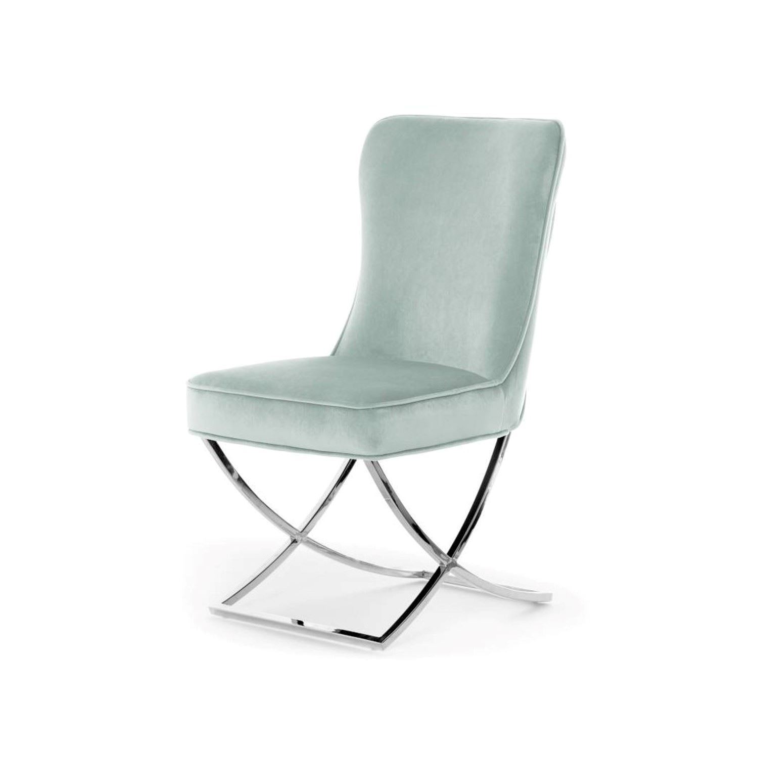 Scaun dining tapitat verde/argintiu Scarlet - Calitate premium | WoodMood